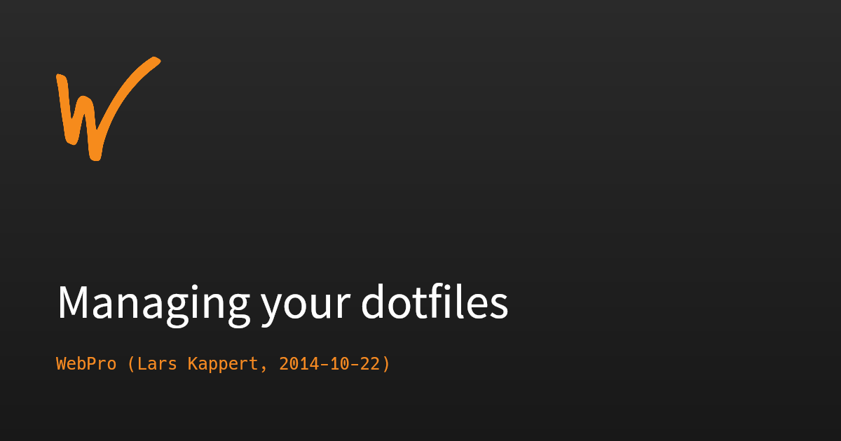 Managing your dotfiles
